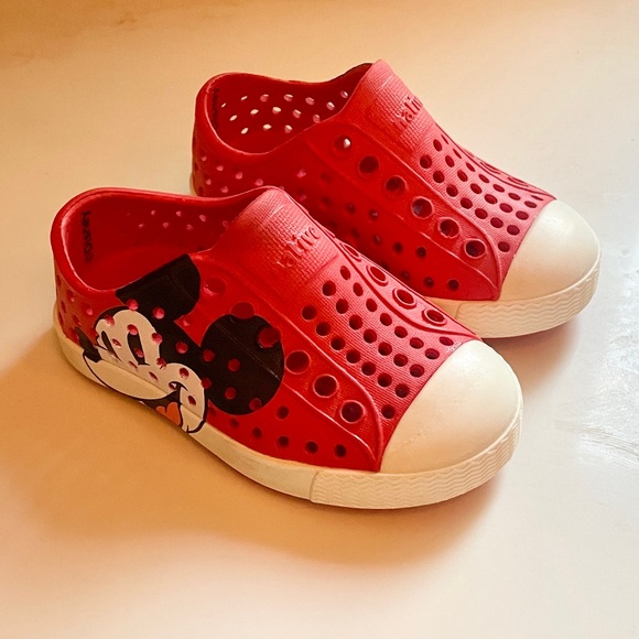 Native | Shoes | Rare Mickey Mouse Red And White Natives Water Shoes ...